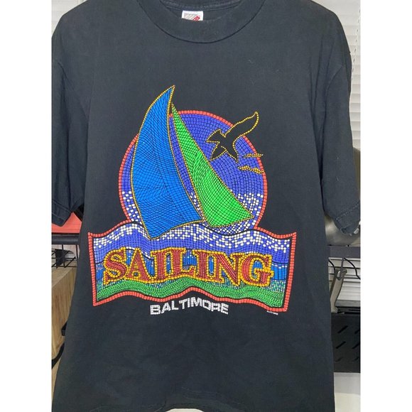 Jerzees | Shirts | Baltimore Sailing T Shirt Vintage 8s Yacht Mosaic ...